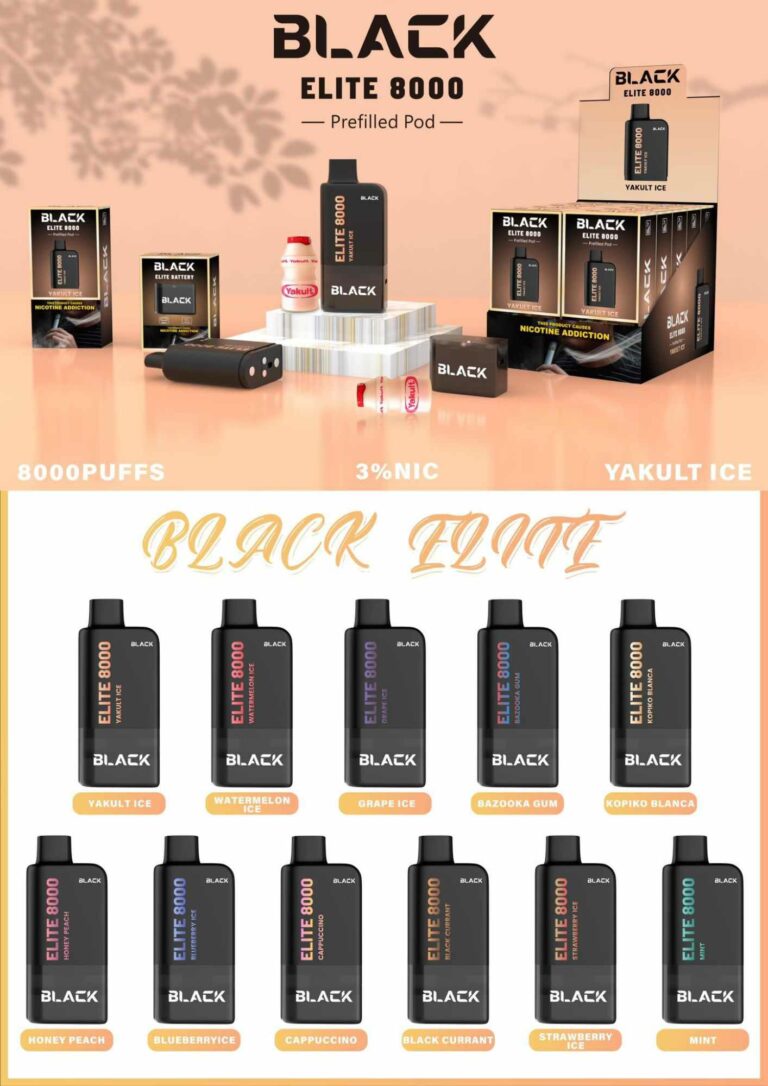 BLACK ELITE & LITE 8000 POD & DEVICE – Vamos Vape Shop